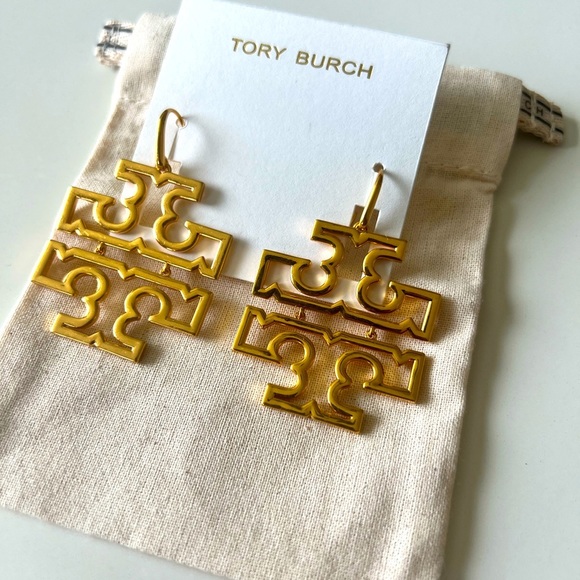 Tory Burch | Jewelry | Tory Burch Britten Logo Earrings | Poshmark